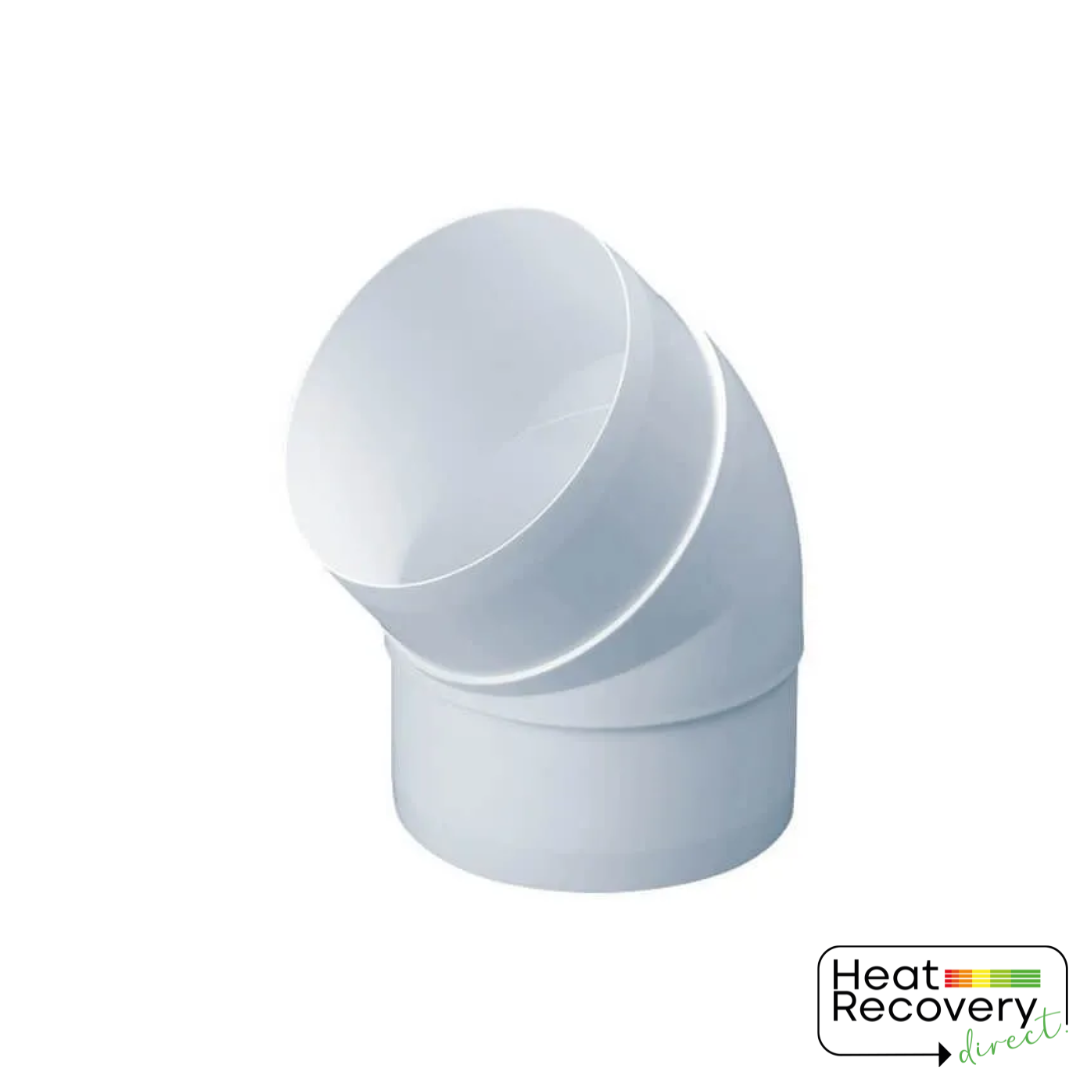 PVC 125mm 45° bend - Heat Recovery Direct