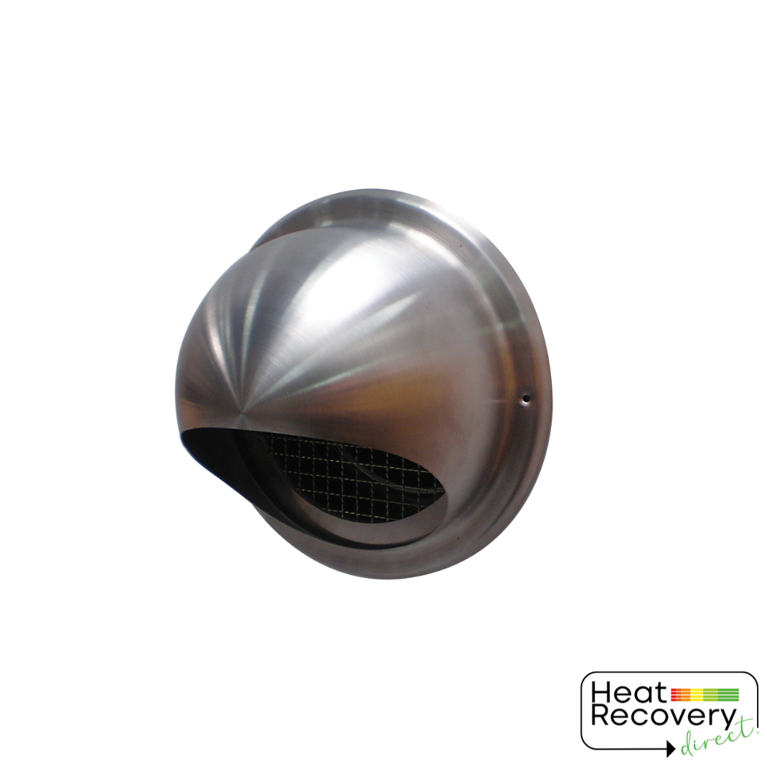 Wall terminal 180mm Stainless Steel - Heat Recovery Direct