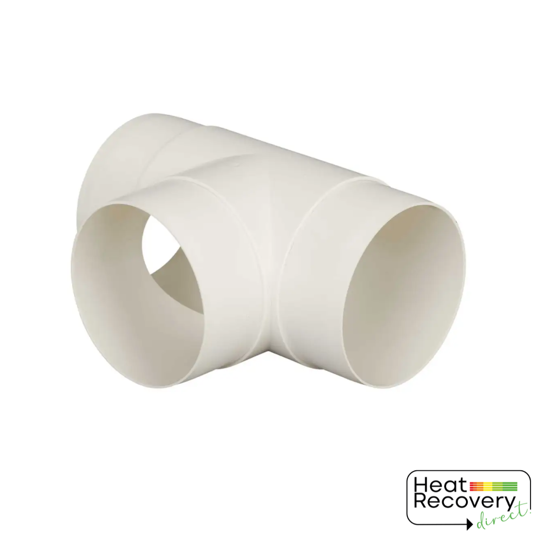 PVC 125mm T Piece - Heat Recovery Direct